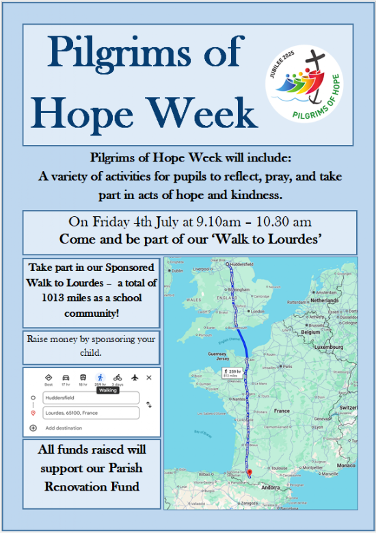 Our Lady of Lourdes Catholic Primary Academy - Pilgrims of Hope Week